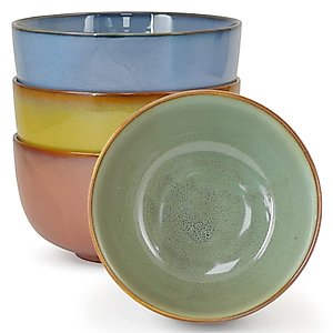 MAIA Dinnerware Sets Plates and Bowls Sets 30 Ounce Mixing Bowls Ramen Bowl Set 6 Inch Soup Bowls Serving Bowls Ceramic Fruit Bowl Set Of 4 for Pasta Salad Cereal Kitchen