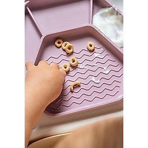 Smack Fun - The Original All-in-one Suction Plates + Safety Toy Straps - Silicone Suction Plates for Toddlers + Baby - First Foods + Self-Feeding. Comes with 2 straps (Tradewinds)