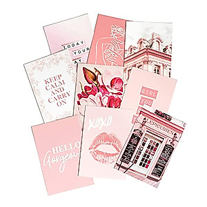 Artivo Pink Wall Collage Kit Aesthetic Pictures 50 Set 4x6, Light Pastel Pink Wall Decor for Teen Girls and Kids, Cute Bedroom Decor, College Dorm Decor…