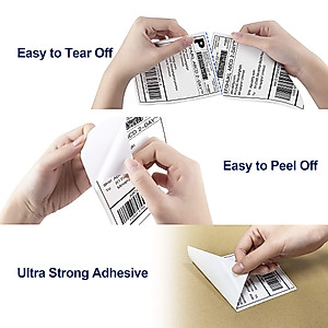 POLONO Shipping Label Printer Gray, 4x6 Thermal Label Printer for Shipping Packages, Commercial Direct Thermal Label Maker, Thermal Labels, 4" x 6" Direct Thermal Shipping Labels (Pack of 500