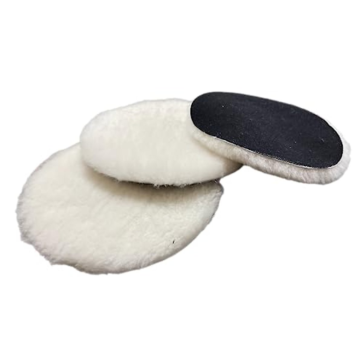 Lambs Wool Polishing Pads Sheepskin Buffing Pads with Hook and Loop (10 Pack, 3 Inch)