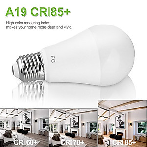 Furoching LED Light Bulb, 80 Watt Equivalent A19 LED Bulb, 12W 6500K Daylight White Non-Dimmable E26 Medium Base Light Bulbs for Home Bedroom Kitchen Living Room Office Lamp, Pack of 4