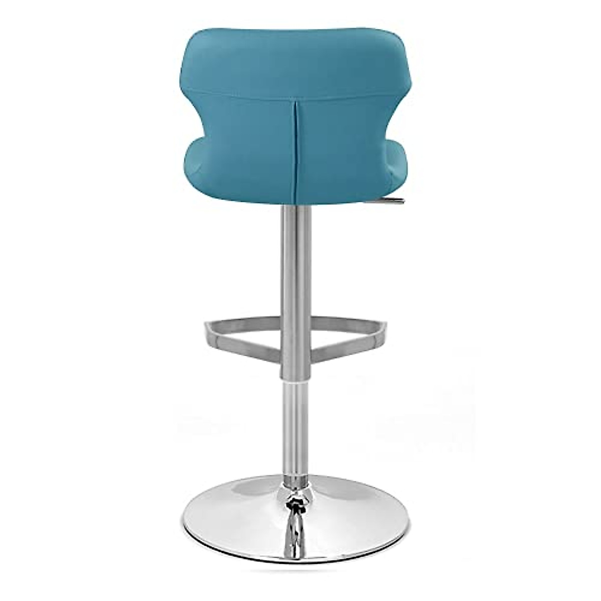 Zuri Furniture Modern Adjustable Leatherette Ellery Bar Stool with Chrome Base- Teal