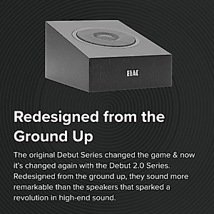 ELAC Debut 2.0 A4.2 Dolby Atmos Module Speakers, Black (Pair) - Concentric Driver with 0.5” Polymer Tweeter & 4” Aramid Fiber Woofer