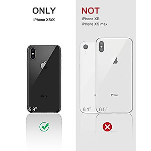 Dexnor for iPhone X/iPhone Xs Case, [Built in Screen Protector and Kickstand] Heavy Duty Military Grade Protection Shockproof Protective Cover for iPhone X/iPhone Xs, Black