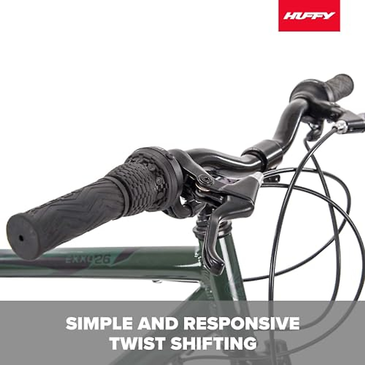 Huffy Hardtail Mountain Trail Bike 24 inch, 26 inch, 27.5 inch, 26 Inch Wheels/17 Inch Frame, Military Green Gloss