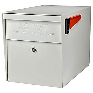 Mail Boss 7107 Curbside Locking Security Mailbox, Cream White