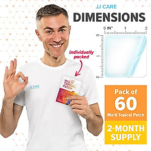 JJ CARE Multi Topical Patch (Pack of 60), Daily Use Topical Patch for 2 Months Supply, Essential Patches for Wellness Support