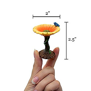 NW Wholesaler 2.5 Inch Miniature Fairy Garden Flower Birdbath - Supplies, Furniture, Tools, Animals and Accessories for Fairy Gardens