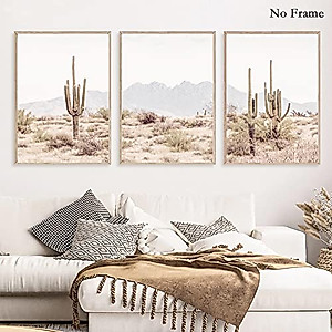 Sonoran Desert Landscape Wall Art Cactus Wall Art Decor Saguaro Cactus Pictures Wall Art Cactus Canvas Prints Cactus Artwork Cactus for Wall Cactus Painting for Home Room Decor 16x24x3 Inch Unframed