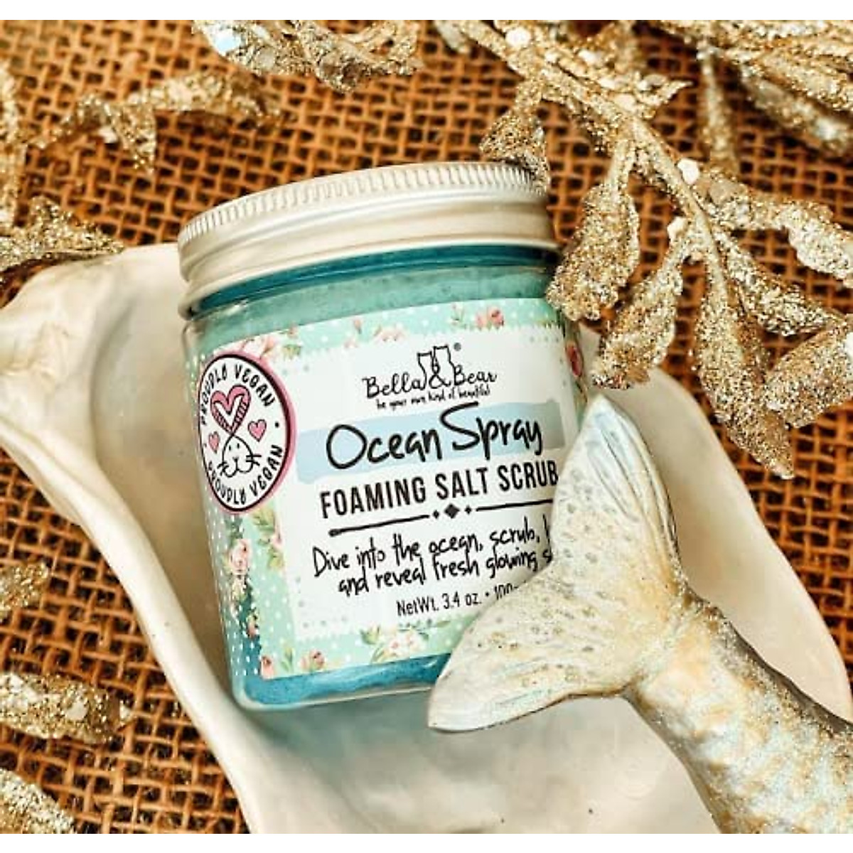 Bella & Bear Ocean Spray Body Scrub - Travel Size - Vegan 3.4oz (3.4 oz) (3.4 oz)
