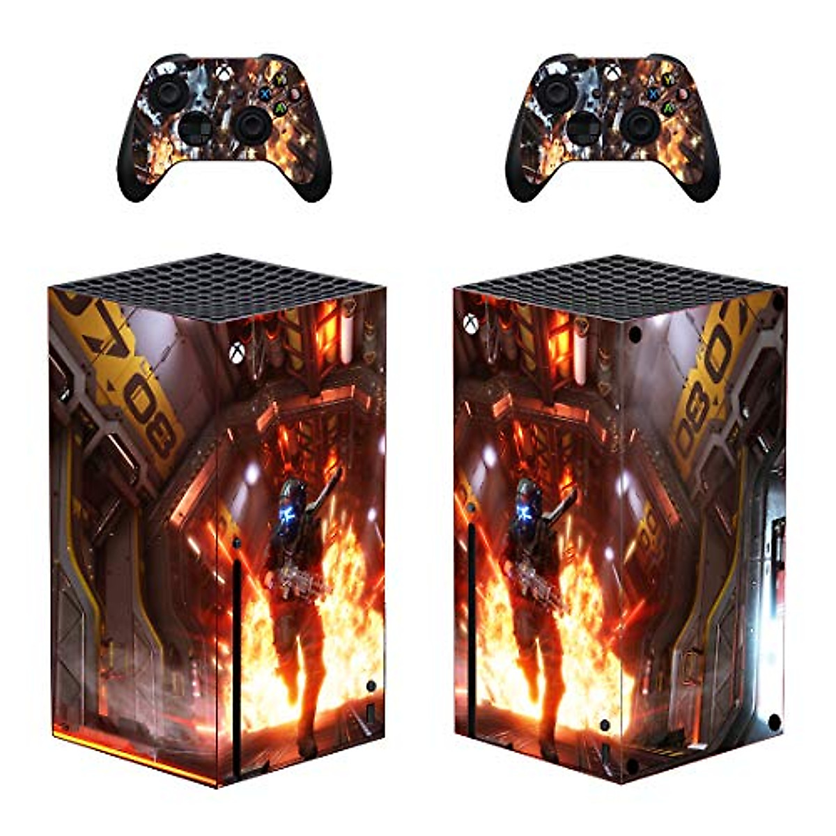 Star fall Stickers Decals Skin for X-box-One-Series X, Cover Protector Wrap Durable Full Set Protection Faceplate Console by KAJAL MANI