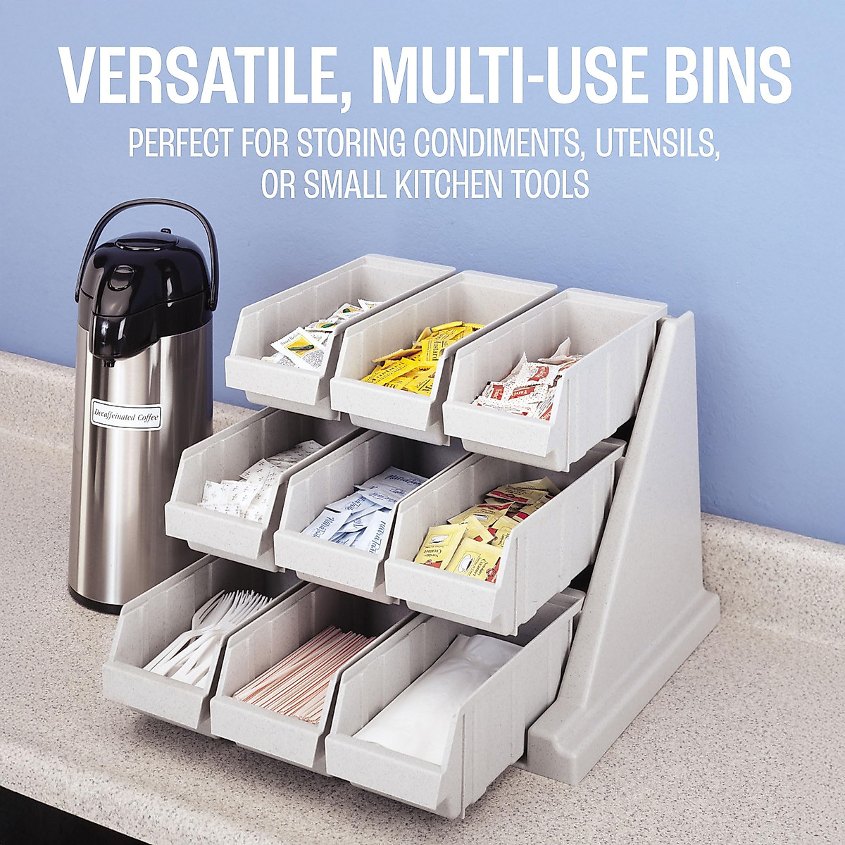 Cambro 9RS9480 Versa Speckled Gray 9-Bin Organizer Rack Case of 1