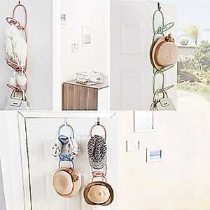 Renashed Cap Holder Baseball Hats 6 Caps Rack Storage Holder Organizer Blue with 2 Closet Hanging Hooks Organizer