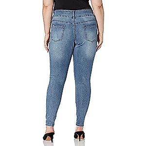 City Chic Women's Plus Size PEAR Shape RIP Detailed Jeans, MID Denim, 24