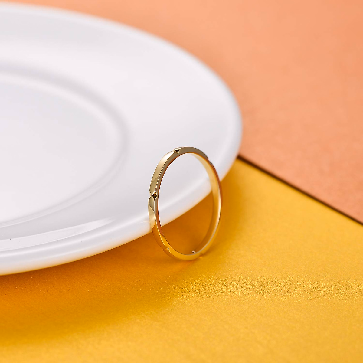 14k Gold 1.5 MM Band Rings for Women, Solid Gold Engagement Ring, Anniversary Jewelry Gifts for Wife, Present for Her (14k Gold, 8)