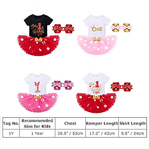 1st Birthday Outfit Baby Girl Romper Polka Dots Mini Tutu Skirt Headband Shiny Barefoot Sandals Shoes One Year Old Cake Smash Photo Shoot First Mouse Party Supply Clothing Set Red + Black Bow 1T