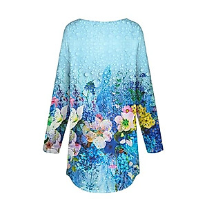 DealinM Oversized Sweatshirt for Women Oversized hoodie Sweaters for women Graphic sweatshirt for women Tunic Womens Long Sleeve Tops Fall Long Sleeve Shirts for Women（5-Blue,3X-Large）