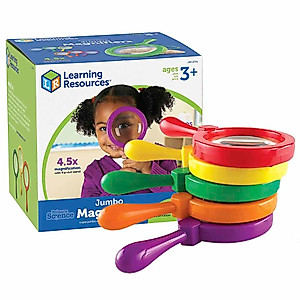 Learning Resources Jumbo Magnifiers - 6 Pieces, Ages 3+ Toddler Learning Toys, Exploration Toys for Kids, Magnifiers for Kids,Back to School Supplies, Teacher Supplies