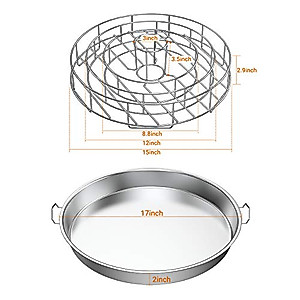 only fire Stainless Steel Circular Rib Rack and Chicken Roaster, BBQ Rib Rings for Smoker or Charcoal Grill