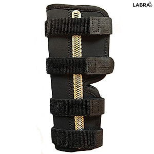 Labra Supportive Dog Rear Leg Hock Joint Wrap Brace with Metal Springs Protects Canine Wounds as They Heal Compression Brace Heals and Prevents Injuries and Sprains Helps Arthritis (Medium)