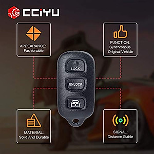 cciyu 1PC 4 Buttons Keyless Entry Remote flip key for Toyota Avalon/ 4Runner/ Sequoia 314.4MHZ HYQ1512Y HYQ1512P HYQ12BBX HYQ12BAN 89742-35021 89742-35050 89742-0C010-C
