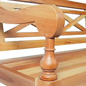 Tidyard Garden Bench Mahogany Wood Porch Chair Wooden Outdoor Bench Light Brown for Backyard, Balcony, Park, Lawn Furniture 53.5 x 19.7 x 32.3 Inches (W x D x H)