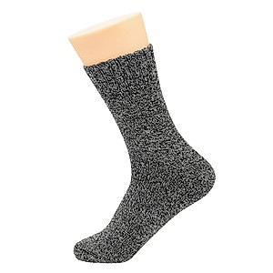 Mens Warm Wool Socks Soft Cozy Socks for Fall Winter Sports Socks Cashmere Athletic Crew Socks for Men 5 Pack Solid Color 1