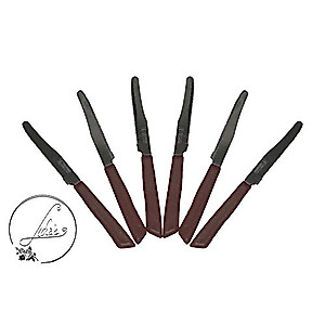 6 kitchen Knifes (Knives) - Italian Stainless Steel Vegetable/Steak/Table Knife Cutlery (Brown)