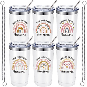 Yaomiao 6 Pcs Thank You Gift for Women, Thank You for Being Awesome 20 oz Mug Tumbler, Inspirational Appreciation Gifts for Her, Mom, Friend, Coworker, Motivational Travel Mug for Birthday Christmas