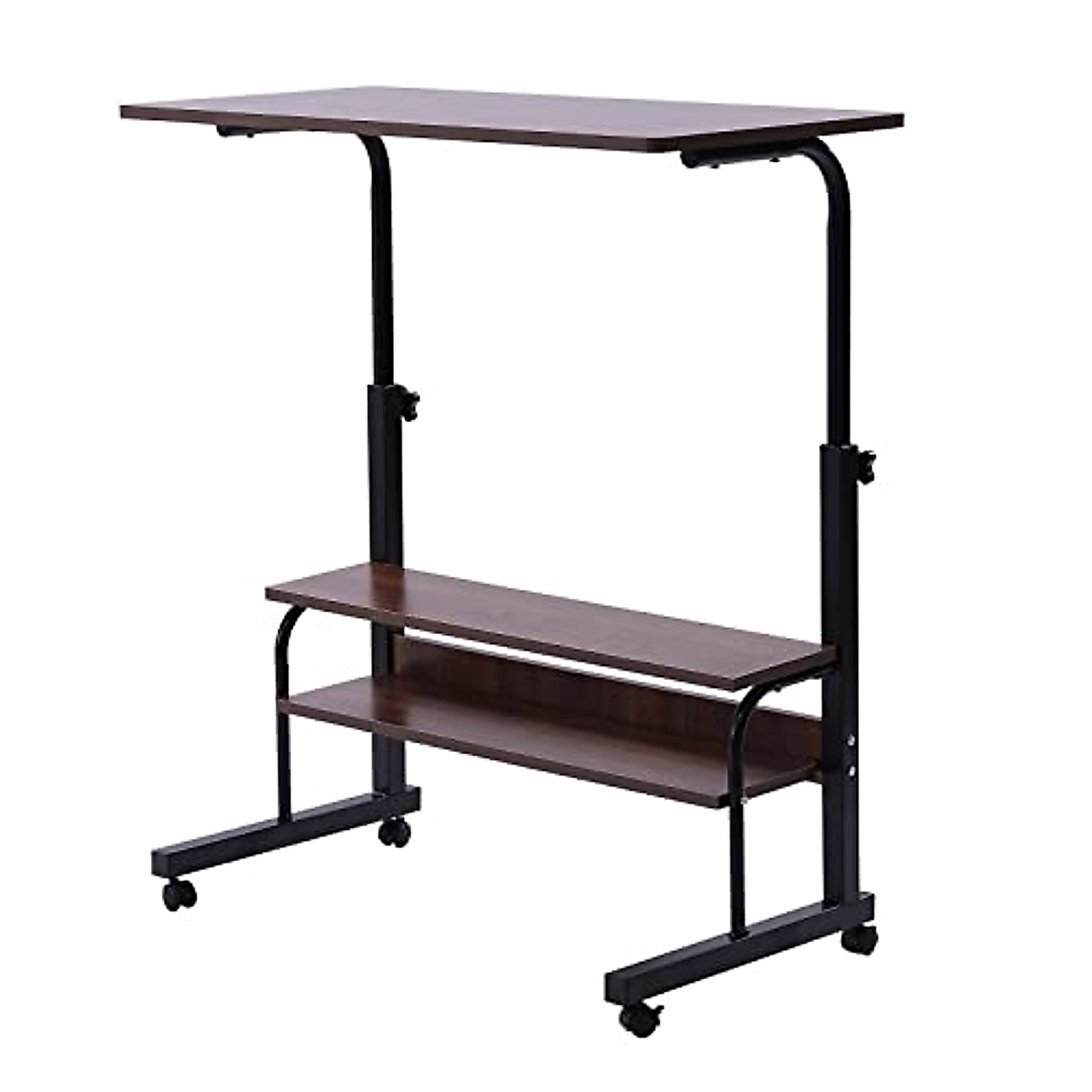 HOOMTLSY Mobile Laptop Desk (15.74''x31.49) Adjustable Standing Desk Portable Laptop Computer Desk with Wheels Rolling Desk Sofa Bed Side Table Couch Computer Desk for Home Office Classroom