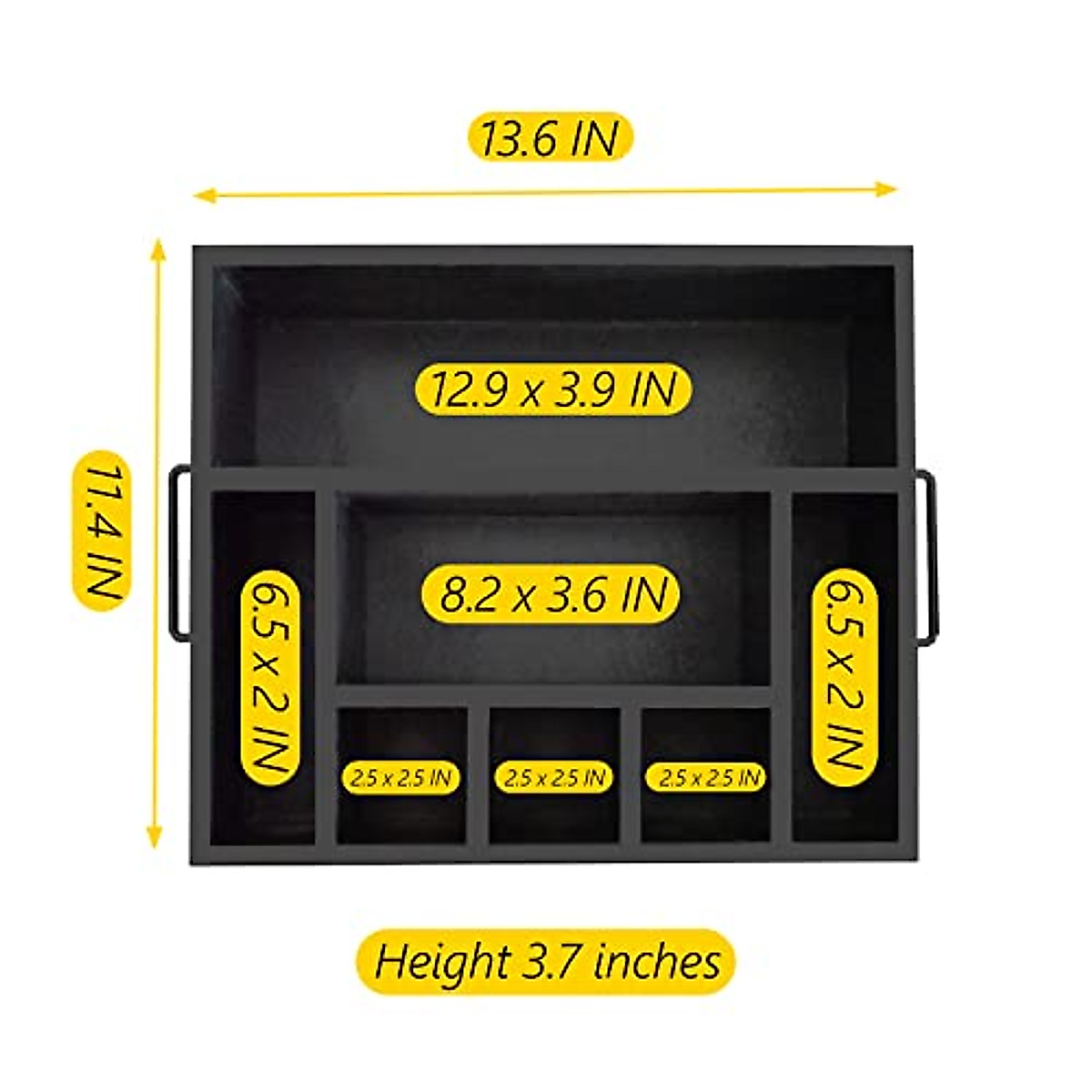 Paper Plate Holder, Plastic Silverware Caddy, Plastic Utensil Dispenser for Party Buffet Camping BBQ, Disposable Spoon Fork Knives Dish Cup Napkin Storage Organizer for Kitchen Counter (Black)