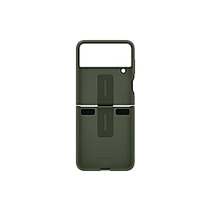 SAMSUNG Galaxy Z Flip 4 Silicone Cover with Ring, Protective Phone Case with Finger Loop, Matte Finish, Bold Style, Handheld Design, US Version, Green