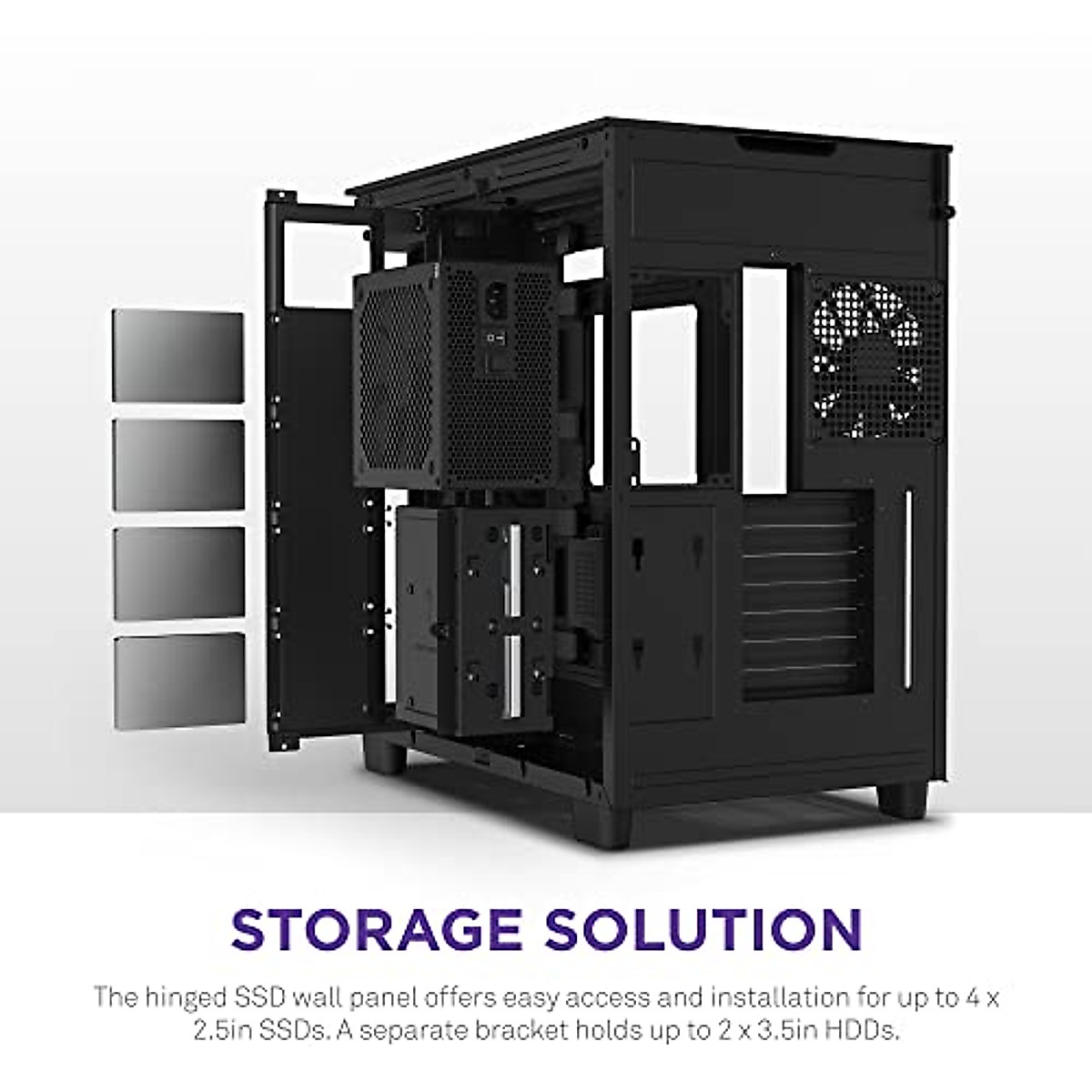 NZXT H9 Mid-Tower Gaming PC Case - 3 RGB Fans, Glass Panels, 360mm Radiator Support, Cable Management - Black