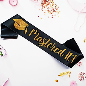 Magnusson's Garden Mastered It Graduation Sash Stole, Class of 2024 Sash, Congrats Grad Decorations, Masters Graduation Gift for Her or Him, Grad Party Supplies