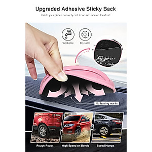 Loncaster Car Phone Holder, Pink & Purple Car Phone Mount Silicone Car Pad Mat for Various Dashboards, Slip Free Phone Stand Compatible with iPhone, Samsung, Android, GPS Devices and More