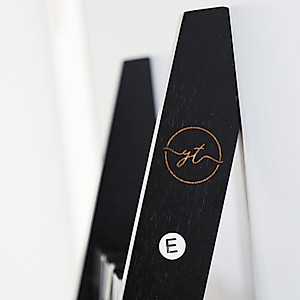 Blanket Ladders for The Living Room - 62 Inches - Decorative Ladder for Blankets, Throws, Quilts - 6 Tiers Ladder Blanket Holder with Hooks, Non-Slip Pads - Black, Grey, White, Brown (Black)