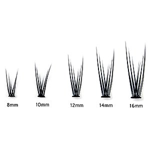Bodermincer 120pcs 8mm/10mm/12mm/14mm/16mm to Choose Fish Tail Design 0.1 C Curl 3D Individual Mink False Eyelashes Extension Soft Black Fake False Eye Lashes （16mm）