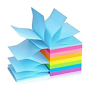 Pop Up Sticky Notes 3x3 Self-Stick Notes 8 Bright Multi Colors Purple Sticky Notes 8 Pads 80 Sheet/Pad
