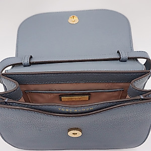 Tory Burch 86838 Brunnera Blue With Gold Hardware Women's Britten Small Saddle Bag
