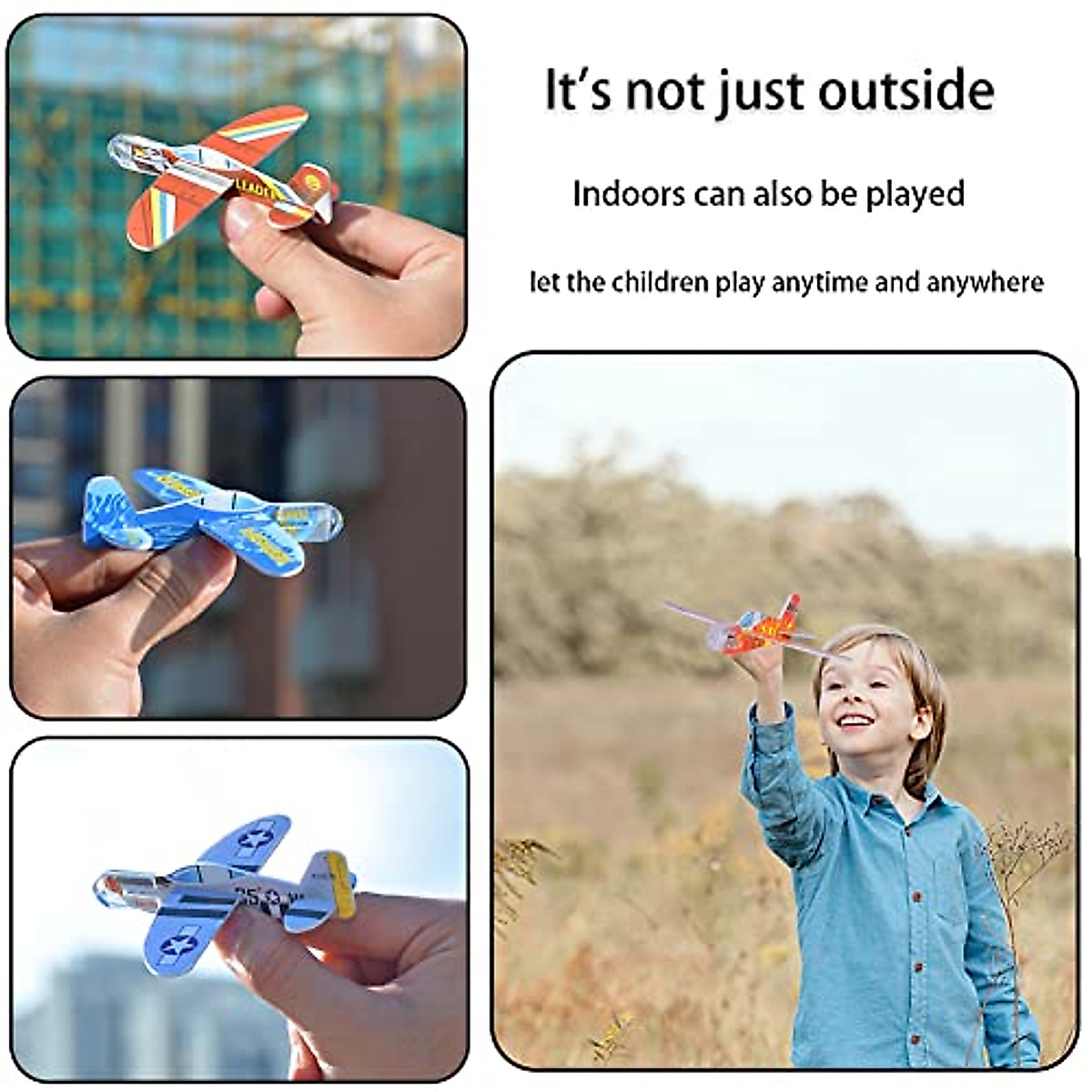Manmel 50 Pcs Foam Gliders Planes Toys for Kids, Paper Airplane Toys Set, Plane Party Favors Goodie Bag Stuffers, Outdoor Flying Toys, Bulk Toys for Classroom Prizes Boys and Girls