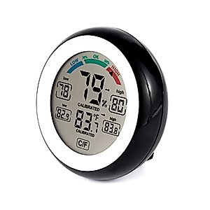 Reptile Terrarium Thermometer Humidity Gauge for Aquarium Tank with Touch Screen & Suction Cup
