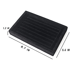 Pangkeep Ring Holder Display Tray Jewelry Organizer Stands for Selling Rings Earrings Show (Black)