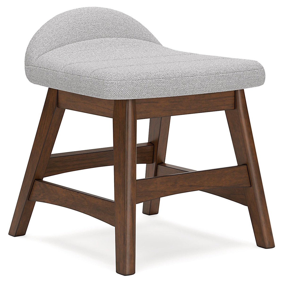 Signature Design by Ashley Lyncott Casual Upholstered Armless Home Office Desk Chair with Backless Design, Light Gray & Light Brown