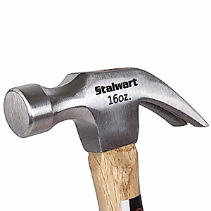 16-Ounce Claw Hammer - Basic Hand Tool for DIY and Woodworking with Natural Wood Anti-Vibration Handle and Drop-Forged Steel Head by Stalwart