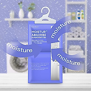 CLEVAST Moisture Absorbers Packets 10 Pack, Dehumidifier Bags for Closet, Unscented Hanging Humidity Absorber in Wardrobes, Bedrooms, Bathrooms(230g/pack)