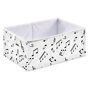 Sletend Cube Storage Bins Phonic Notes Music Collapsible Storage Baskets Foldable Fabric Storage Box for Clothes, Toys 11" x 11" x 11"