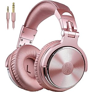 OneOdio Wired Over Ear Headphones Hi-Res Studio Monitor & Mixing DJ Stereo Headsets with 50mm Drivers and 1/4 to 3.5mm Jack for AMP Computer Recording Podcast Keyboard Guitar Laptop - Pink