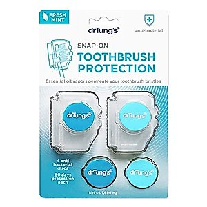 Dr. Tung's Snap-On Toothbrush Sanitizer 2 Count - Assorted Colors
