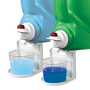 S&T INC. Laundry Detergent Cup Holder, Drip Tray Catcher for Laundry Detergent and Fabric Softener, Laundry Organizer, 2pk, White